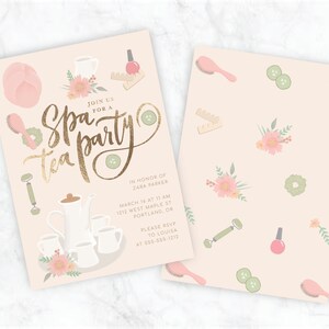 Elegant Spa Tea Party Par-tea Custom Party Invitation Download - Etsy