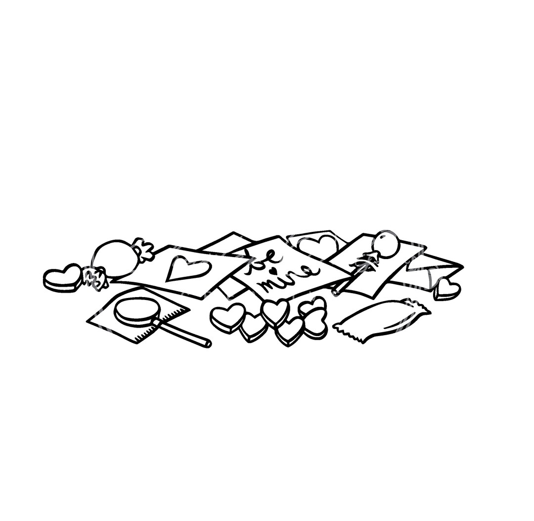 Valentine's Day Cards and Candy, Hearts SVG PNG Digital File Download ...
