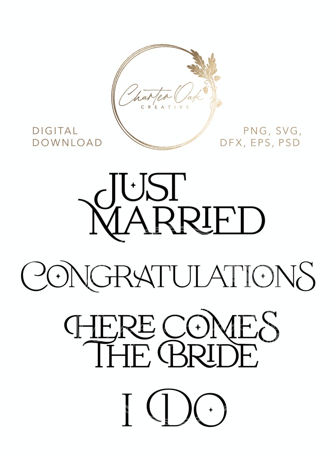 Classy & Modern Serif Wedding Congratulations Script SVG Digital File ...