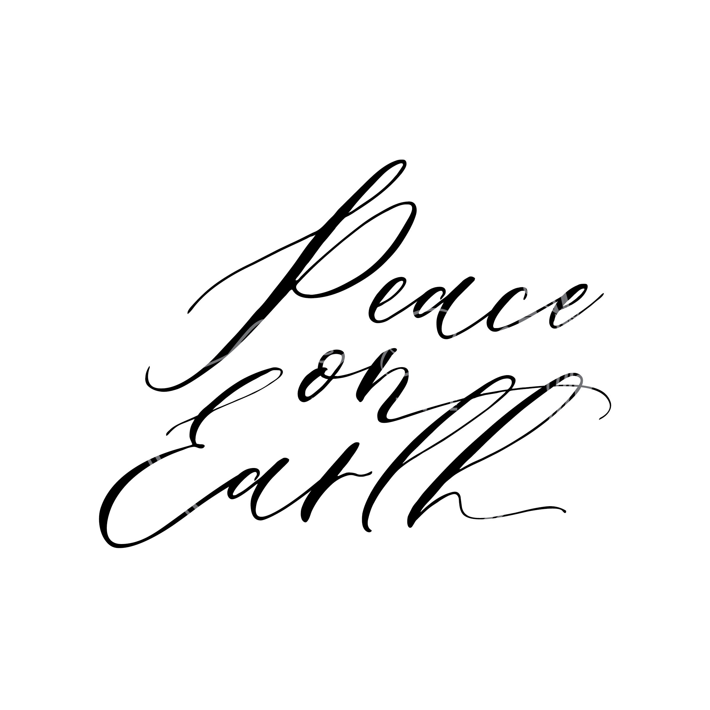Elegant Peace on Earth Script for Christmas and Holidays SVG PNG ...
