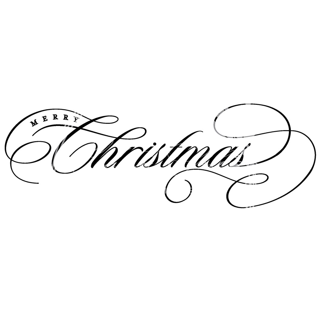 Elegant Merry Christmas Script and Serif Typography SVG Digital File ...