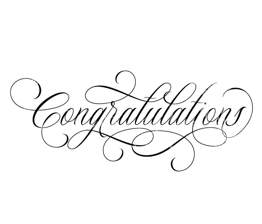 Beautiful, Elegant Congratulations Script Typography SVG Digital File Download - Etsy