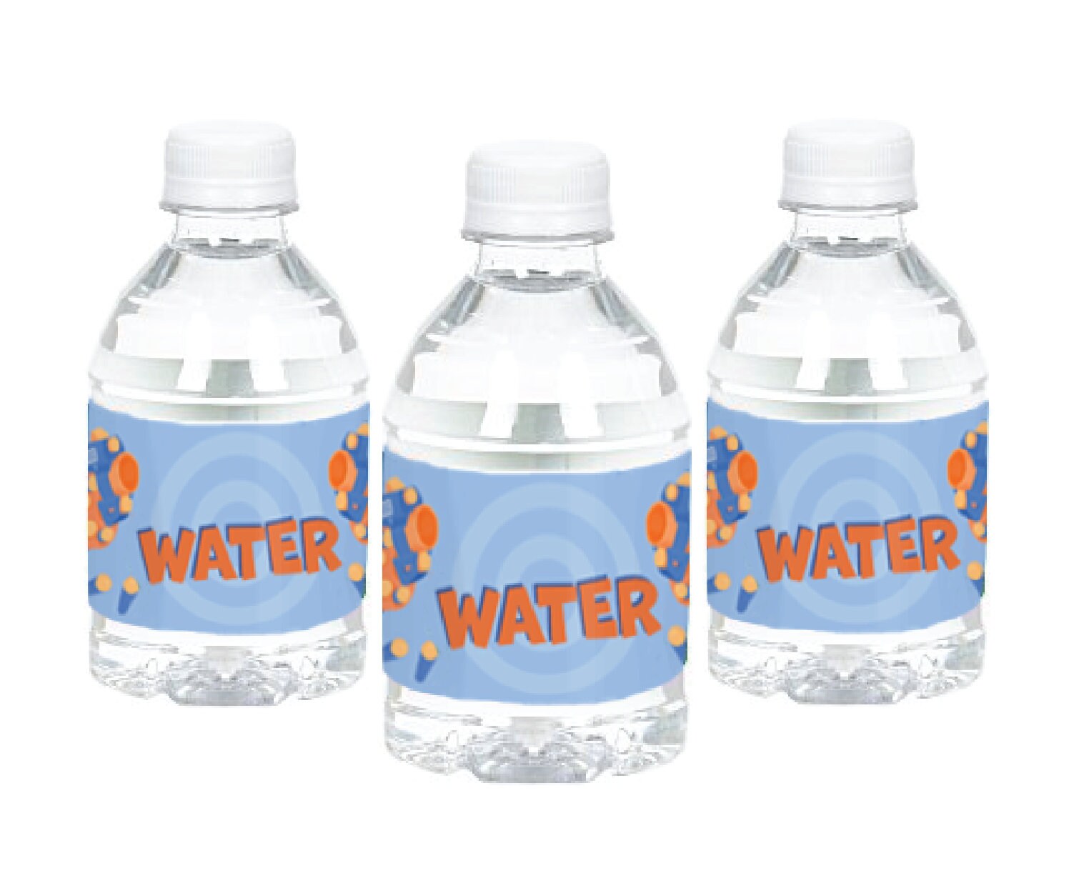 Foam Dart/nerf Gun Birthday Party Custom Water Bottle Label Download - Etsy