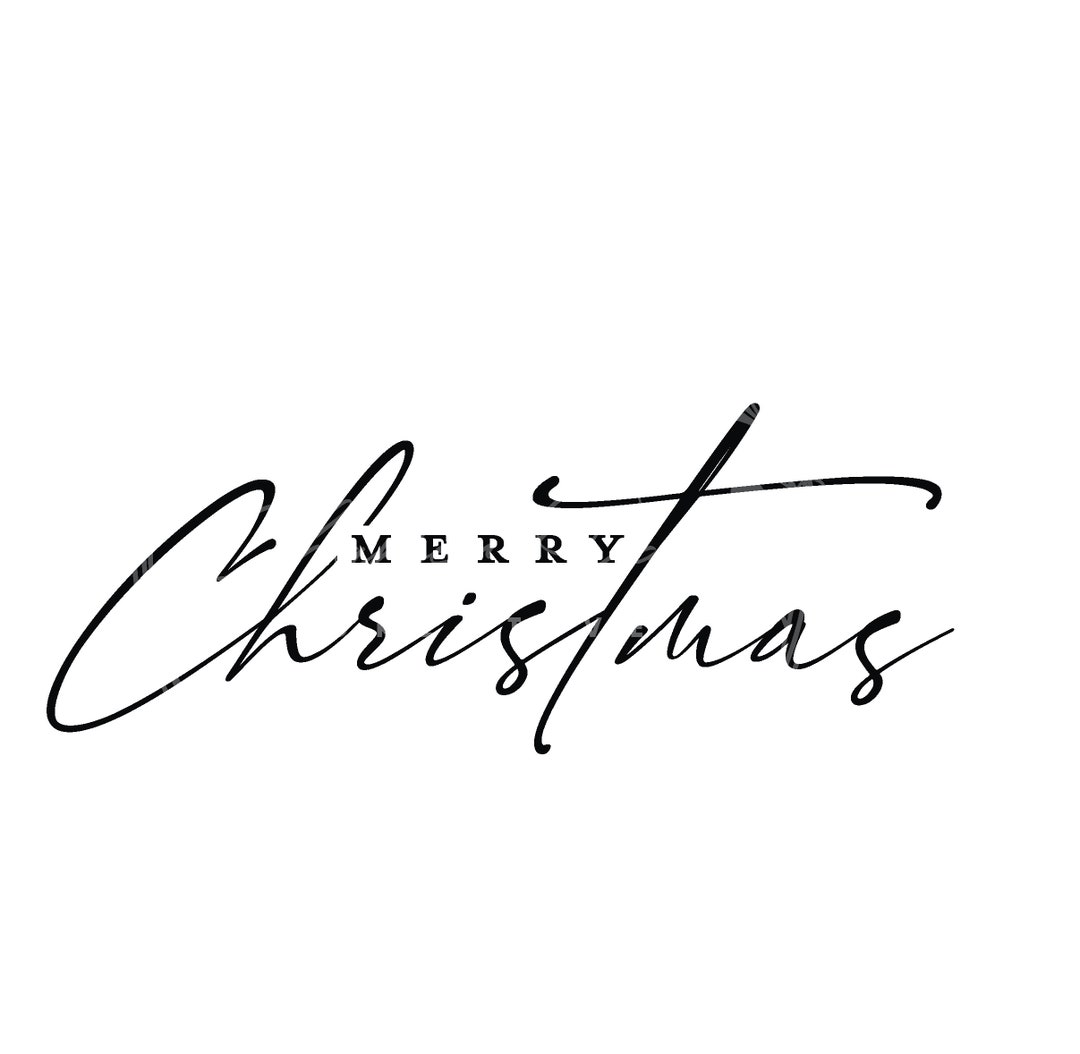 Modern, Hand-created Merry Christmas Script and Serif Text SVG Download ...