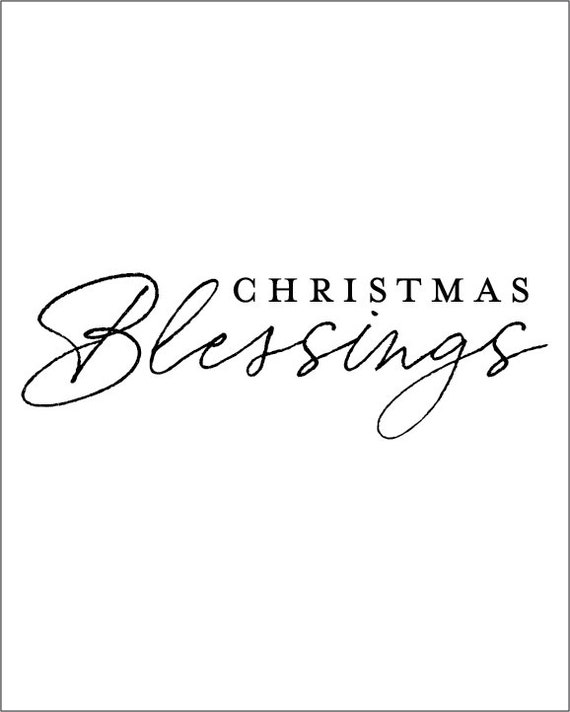 Christmas Blessings Serif Text and Elegant Script Typography - Etsy