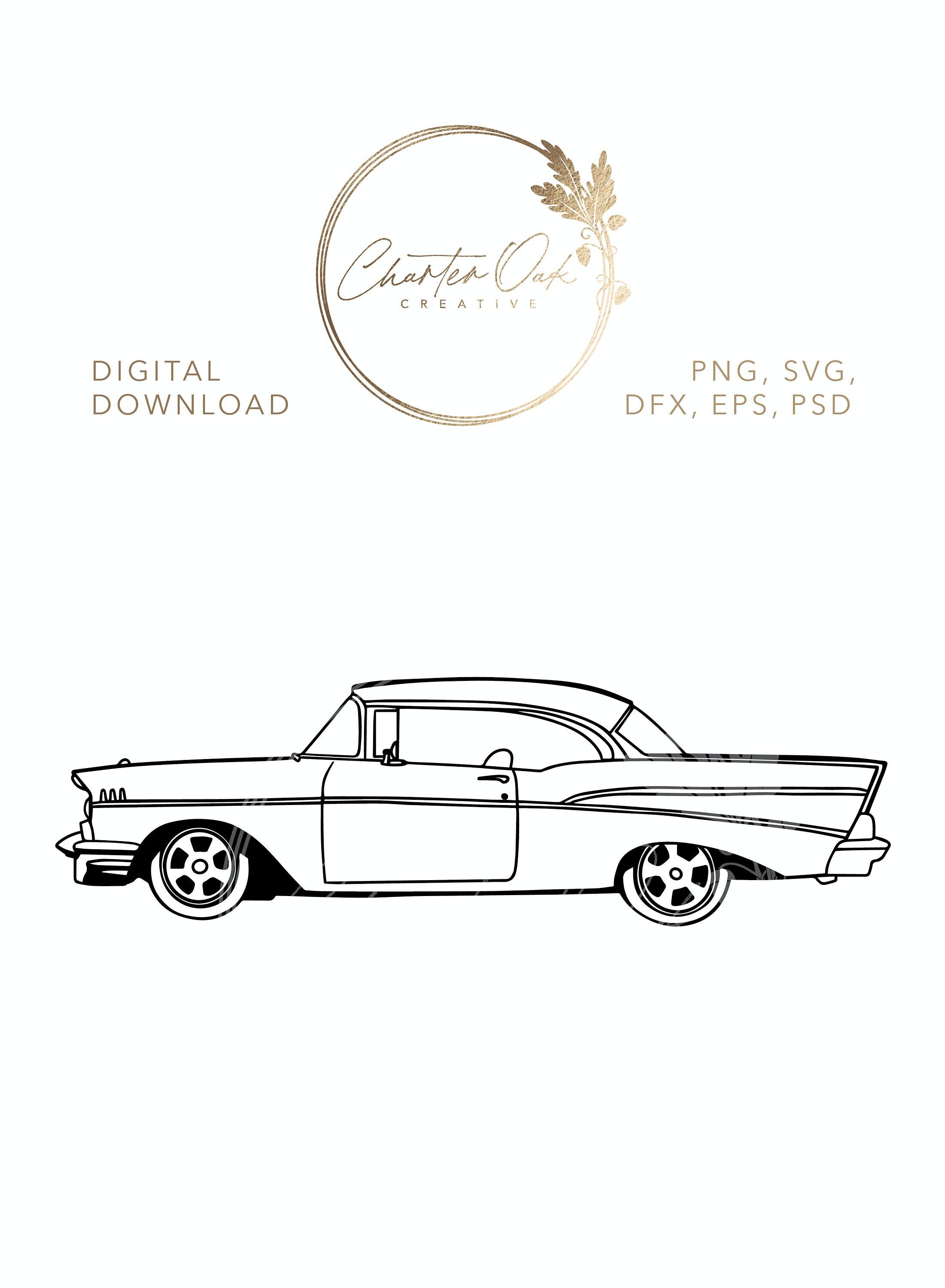 Chevy Bel Air Classic Car Vehicle SVG Digital File Download - Etsy UK