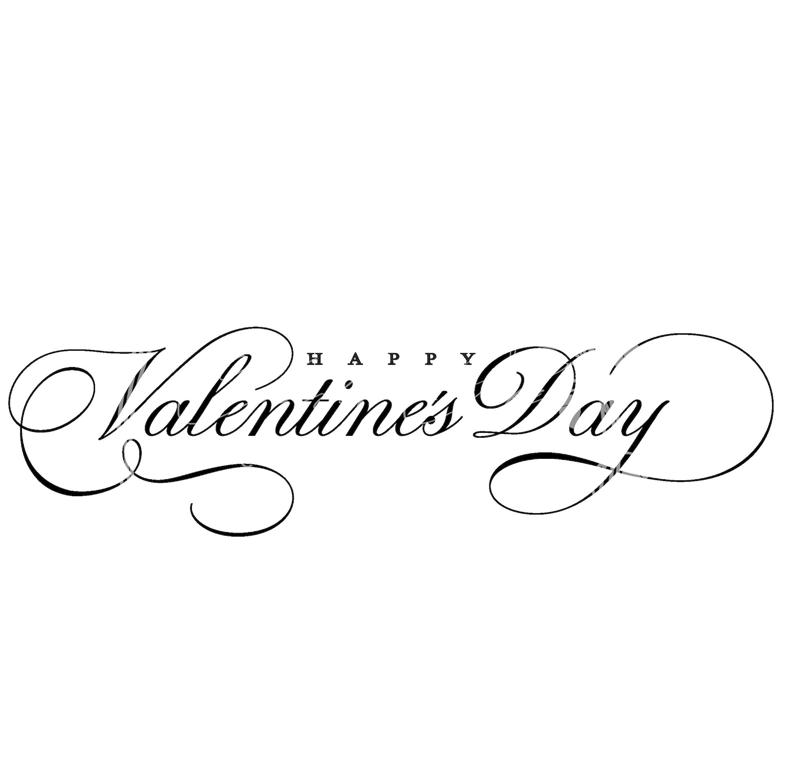 Flourishing Happy Valentine's Day Typography Script SVG Digital File ...