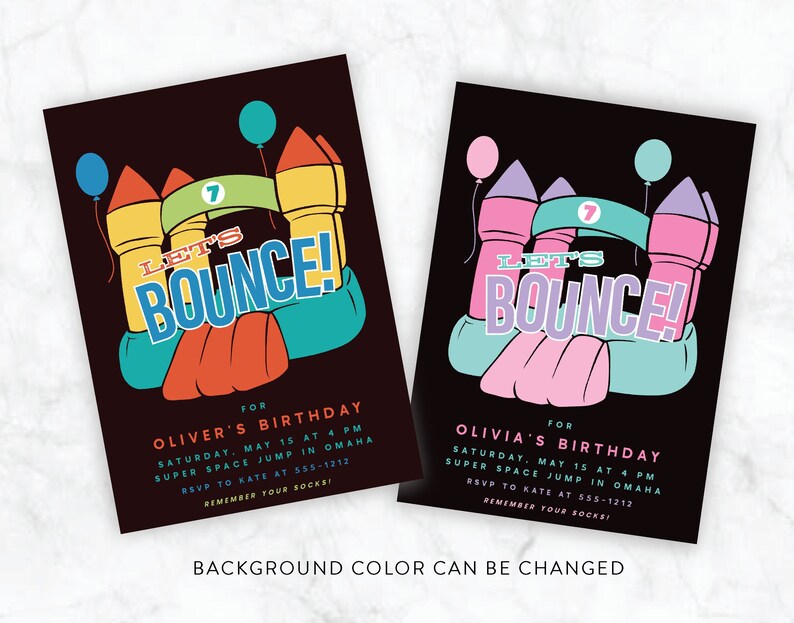 Fun, Bounce House/castle Birthday Party Invitation Download - Etsy