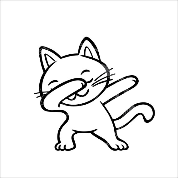 Cute Dabbing Cat SVG Digital File Download | Etsy