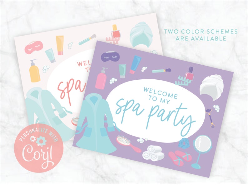 Spa Party Custom Sign/poster Download - Etsy