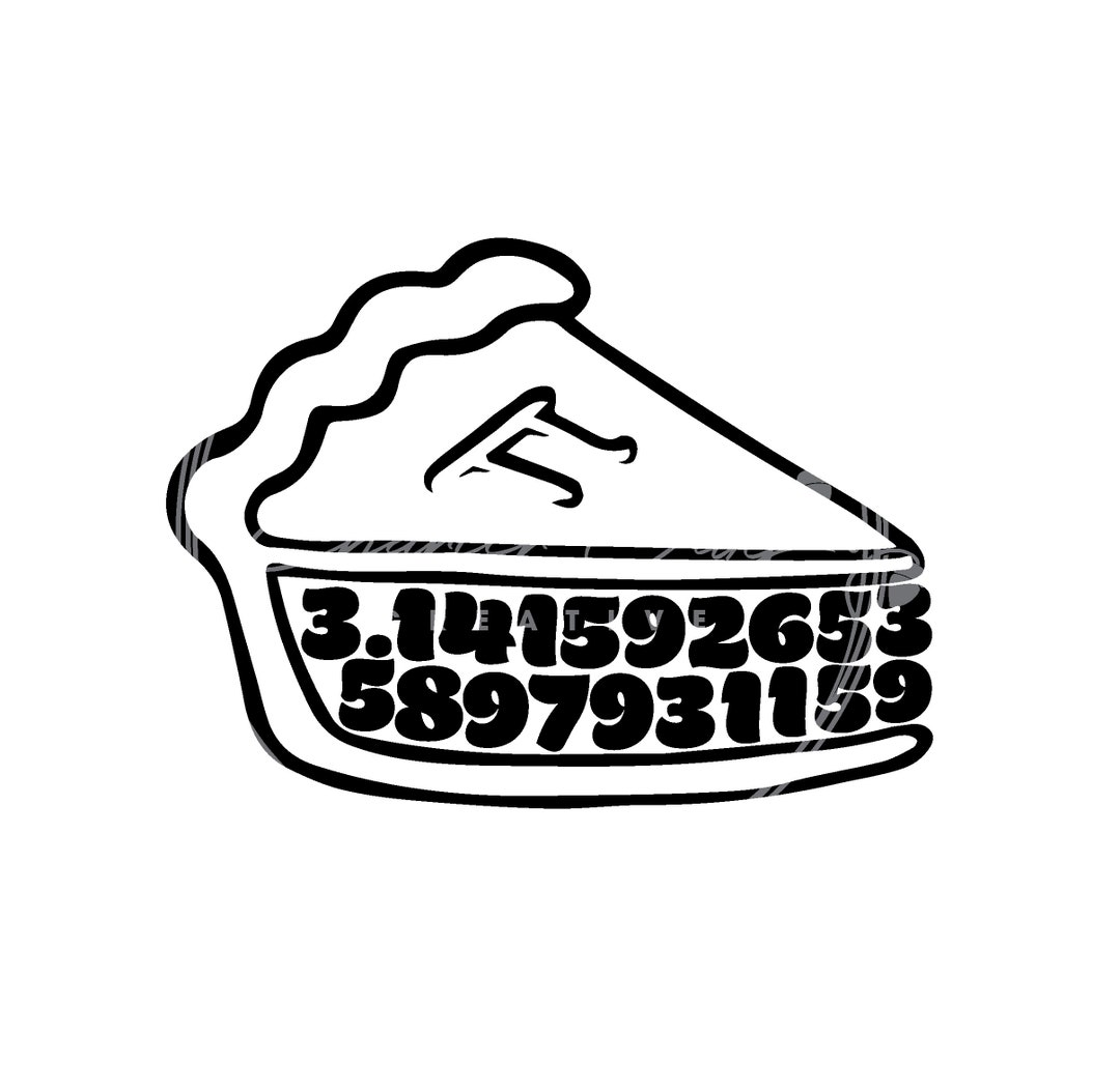 Pi Day Pie 3.14 Line Drawing/illustration SVG Digital File Download - Etsy