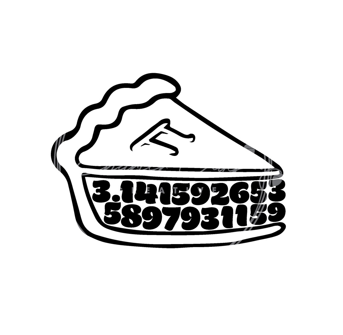 Pi Day Pie 3.14 Line Drawing/illustration SVG Digital File Download - Etsy