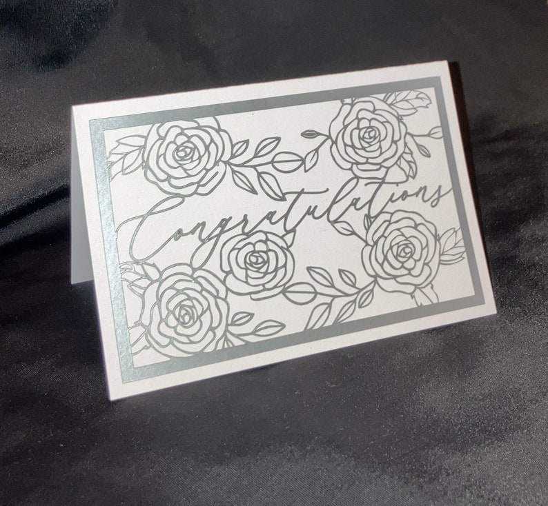 Elaborate Floral Congratulations Script in Frame SVG PNG - Etsy