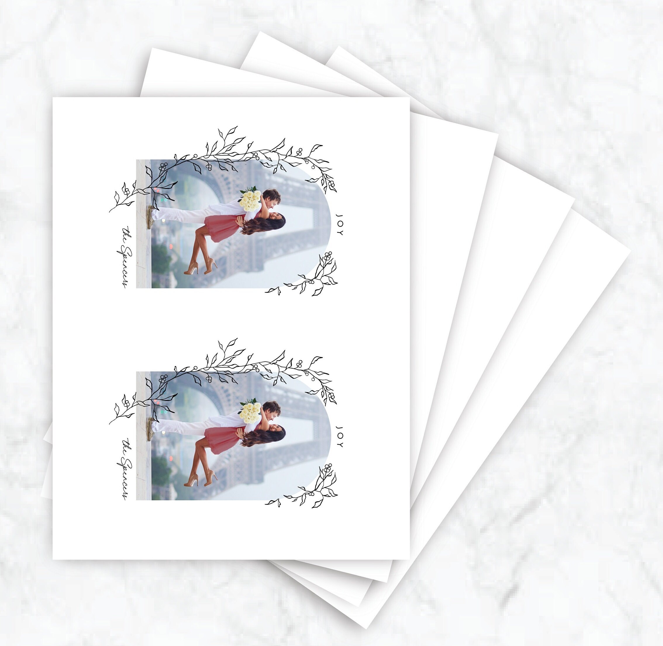 Boho Branch Holiday Joy Arch Photo Christmas Card Customizable - Etsy