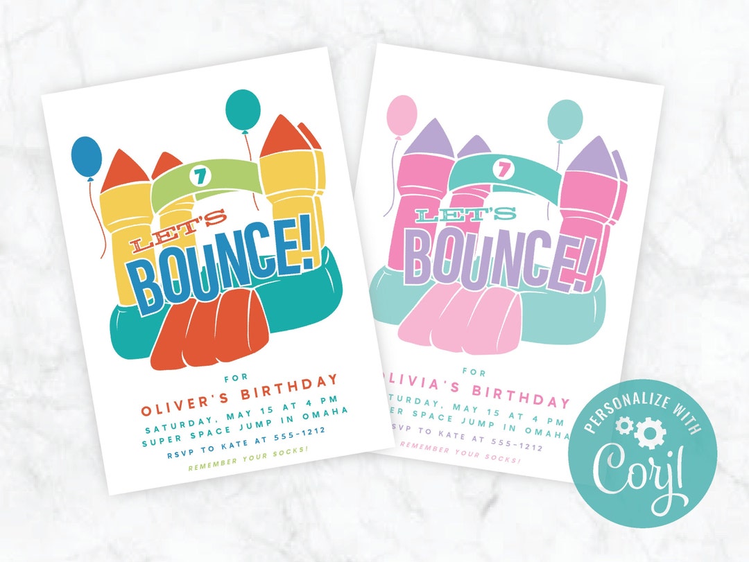 Fun, Bounce House/castle Birthday Party Invitation Download - Etsy
