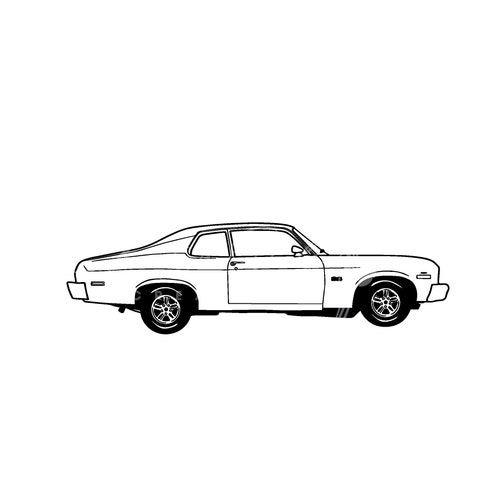 1970's Chevy Nova Classic Car Vehicle Line Drawing SVG - Etsy