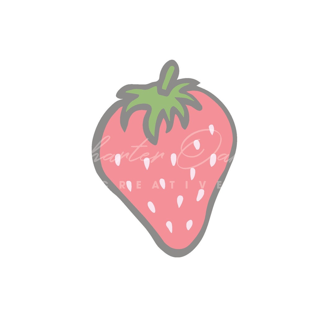 Strawberry Illustration Layered SVG Digital File Download - Etsy