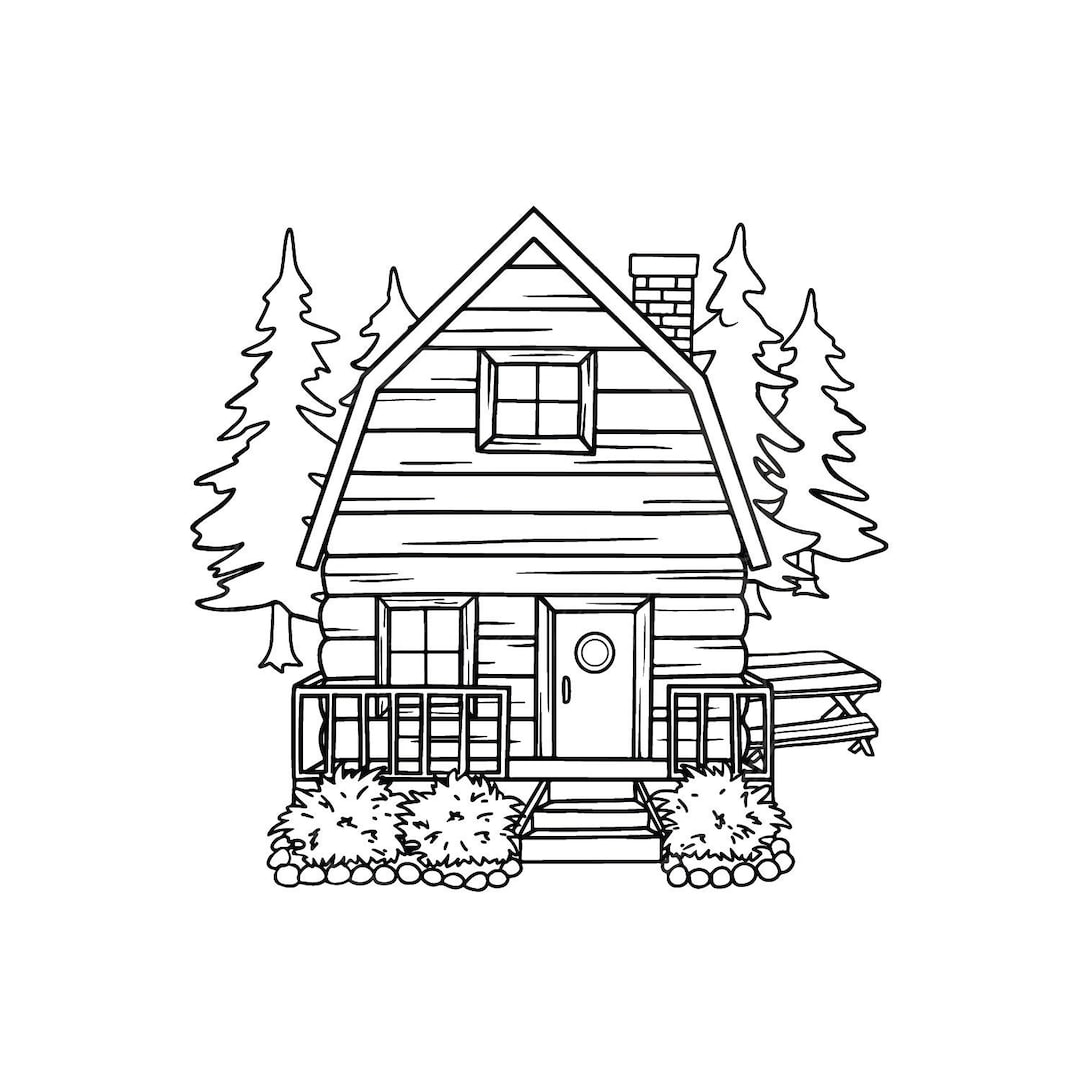 Log Cabin in the Woods SVG Digital File Download - Etsy
