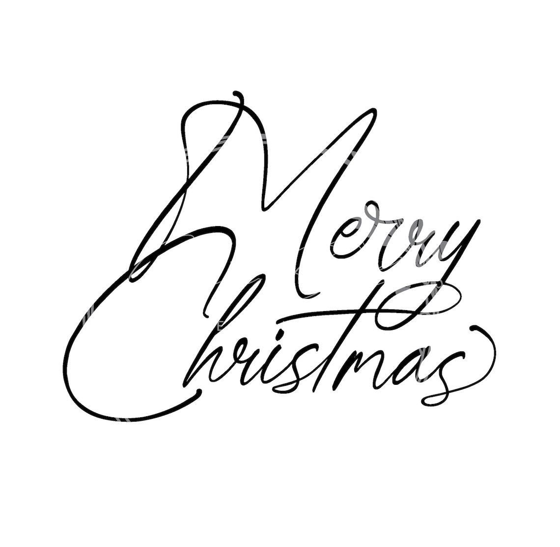 Hand-created, Merry Christmas Script Typography SVG Digital File ...