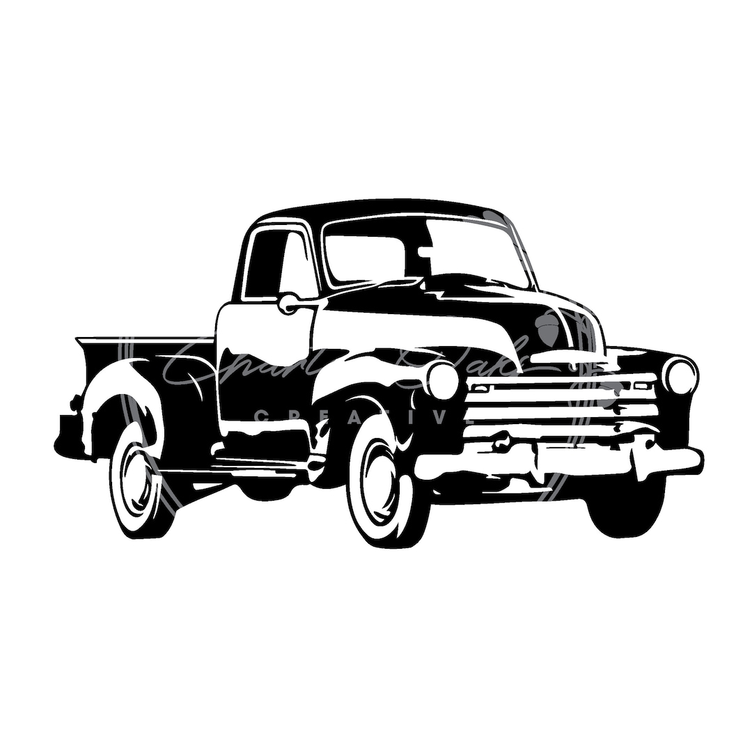 1953 Chevy Chevrolet 5-window Truck Classic Vehicle DXF SVG - Etsy ...