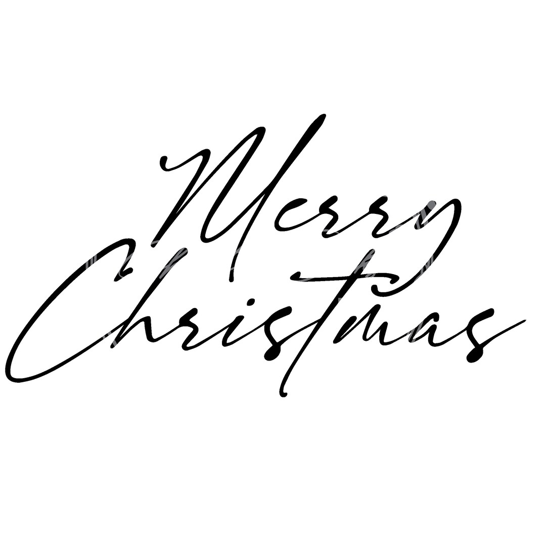 Hand-created Merry Christmas Script With No Counters/negative Space for ...