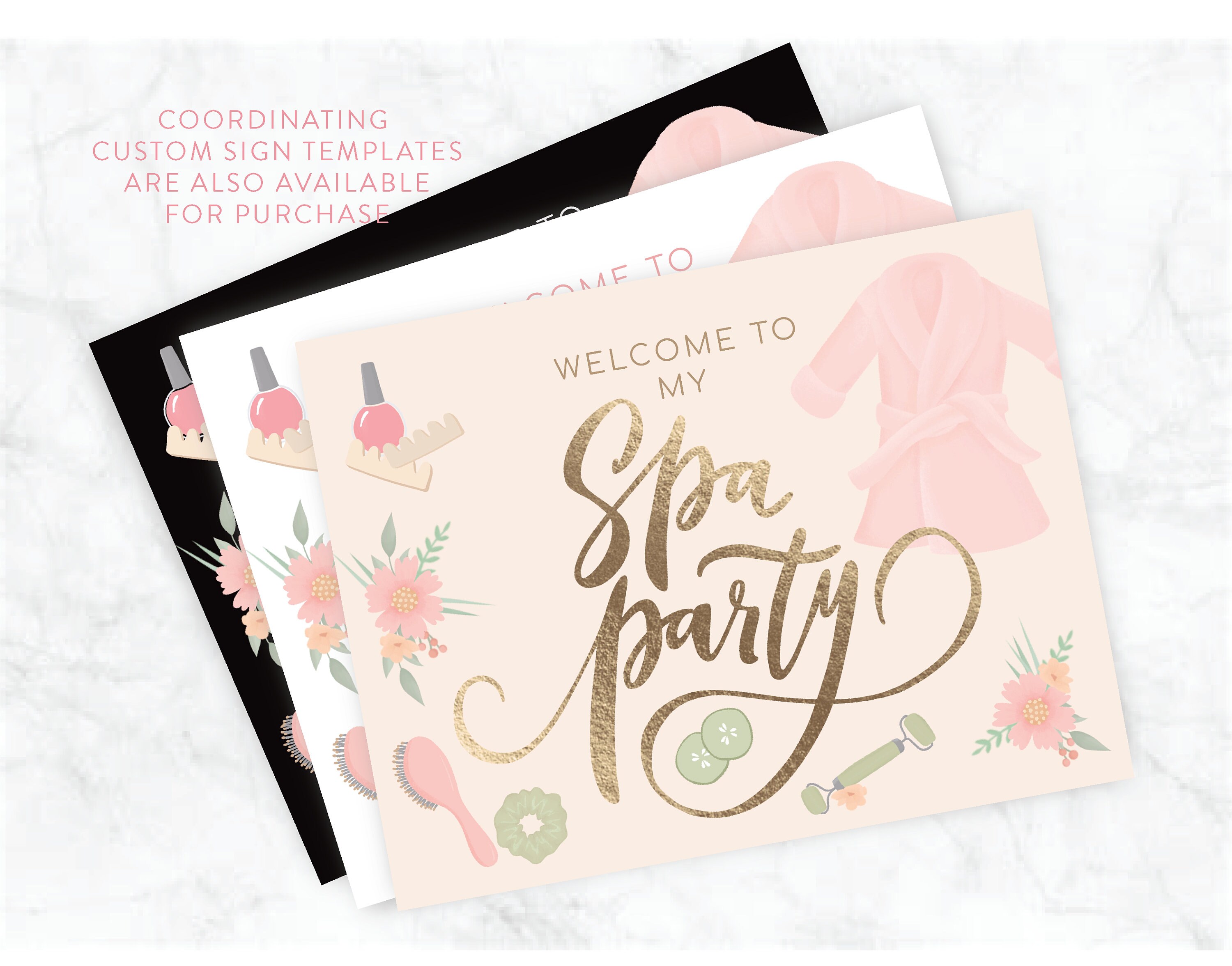Elegant Spa Party Thank You Card Custom Download - Etsy