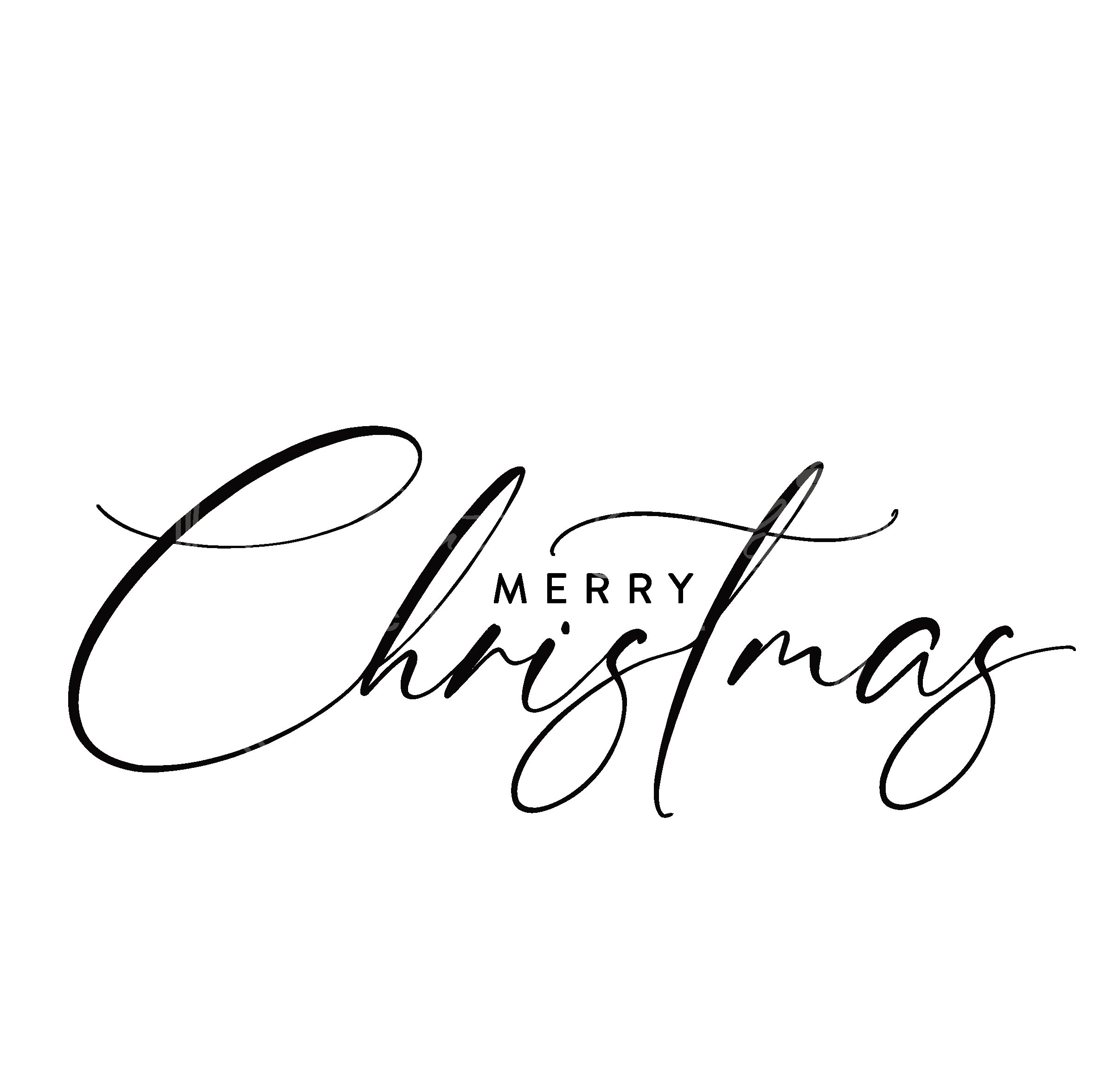 Beautiful, Modern Merry Christmas Script Typography SVG Digital File ...