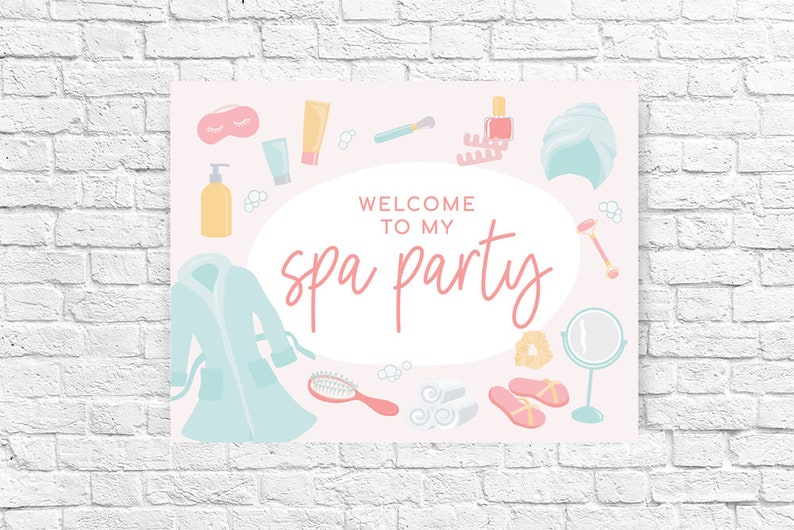 Spa Party Custom Sign/poster Download - Etsy