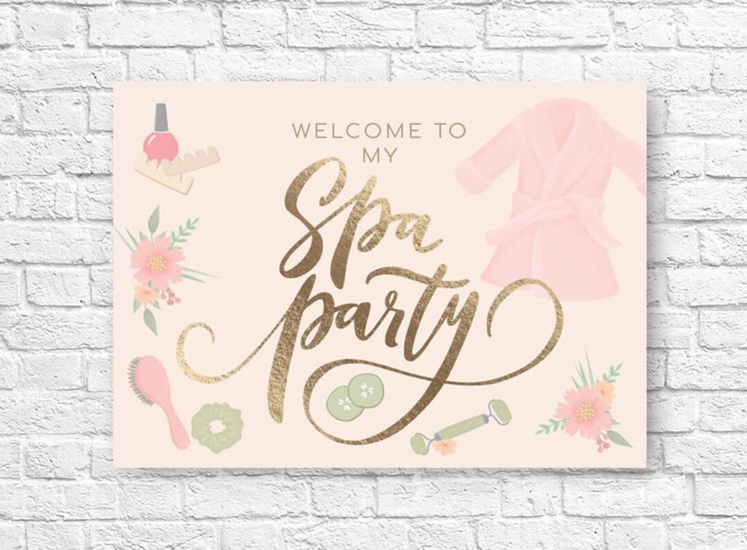 Elegant Spa Party Custom Sign/poster Download - Etsy