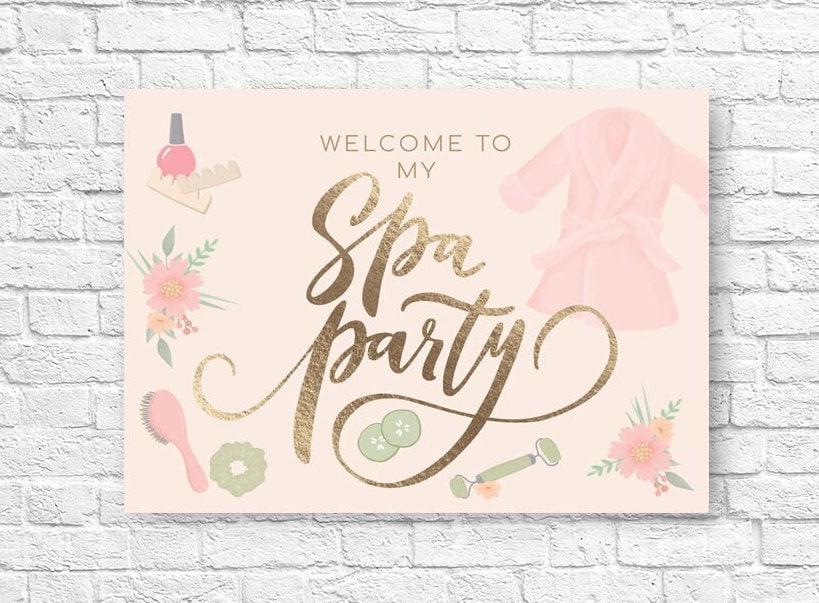 Elegant Spa Party Custom Sign/poster Download - Etsy