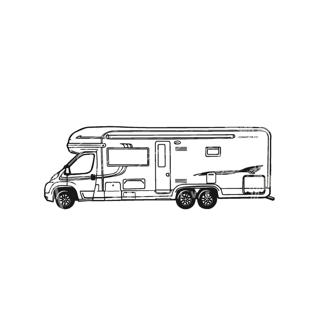 Chieftain RV Motorhome/camper Line Drawing/illustration SVG Digital ...