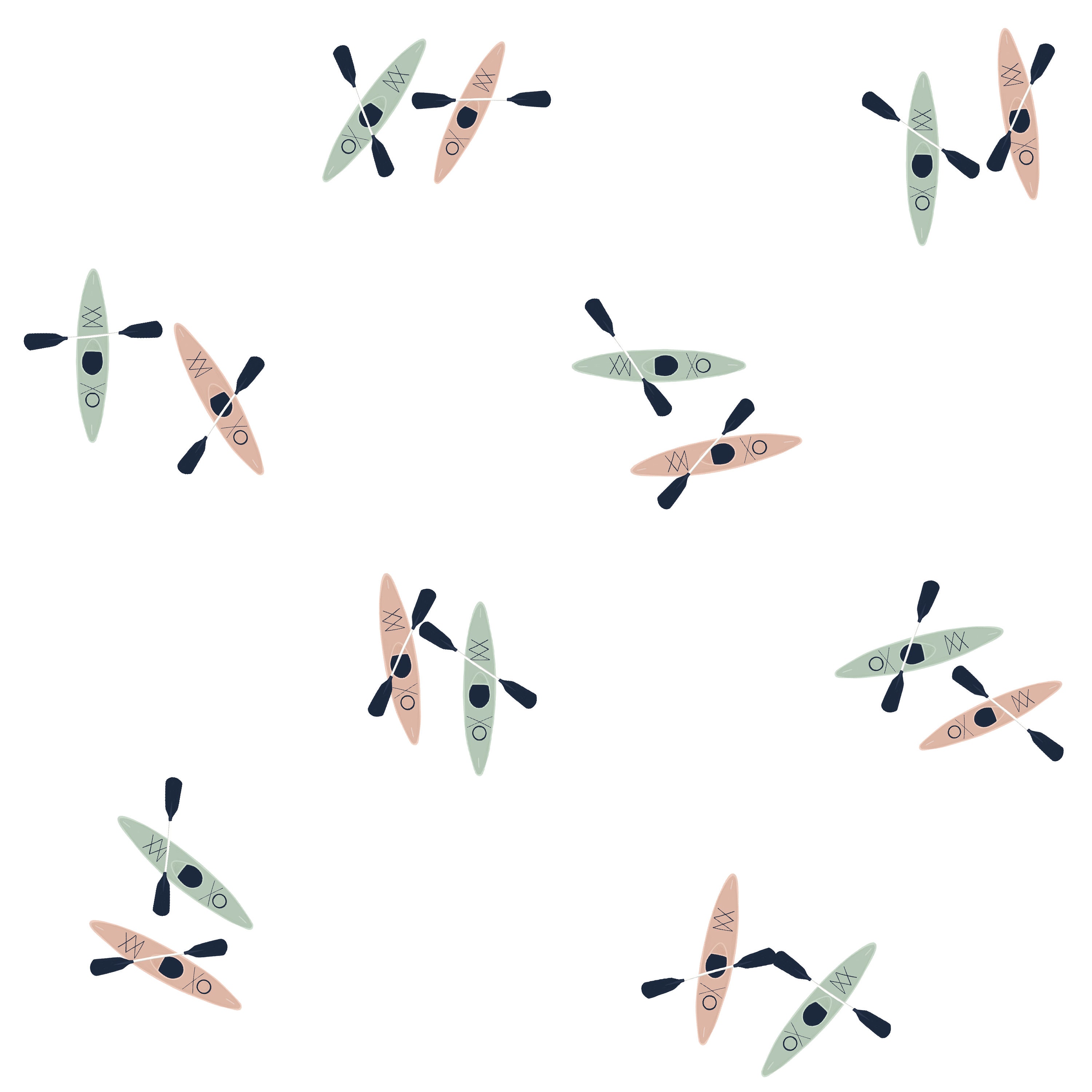 2 Kayaks in Lake Seamless Patterns PNG Digital File Download With ...