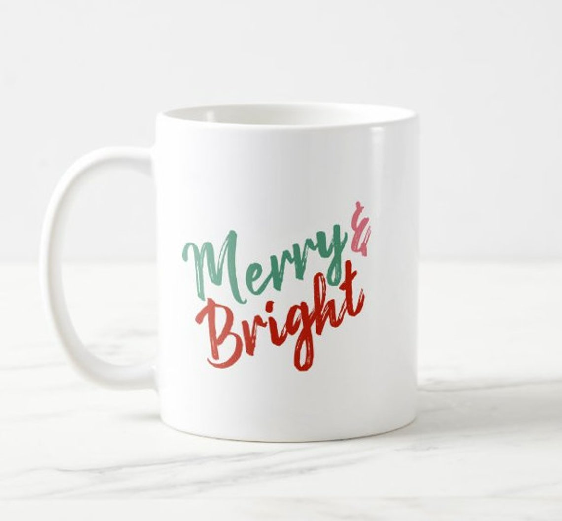 Painted-look Merry & Bright Script Typography for Christmas/holidays ...