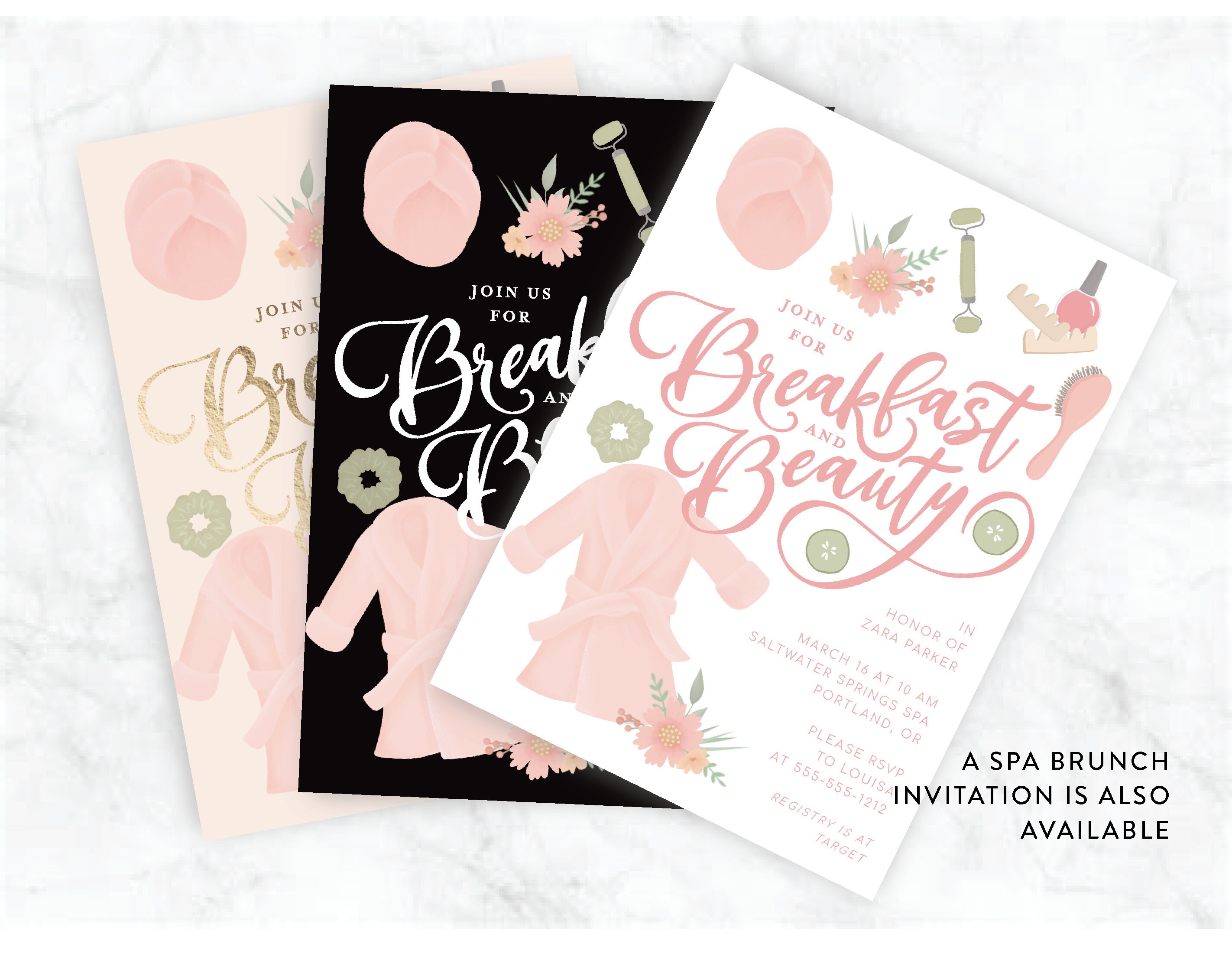 Elegant Spa Party Custom Party Invitation Download - Etsy