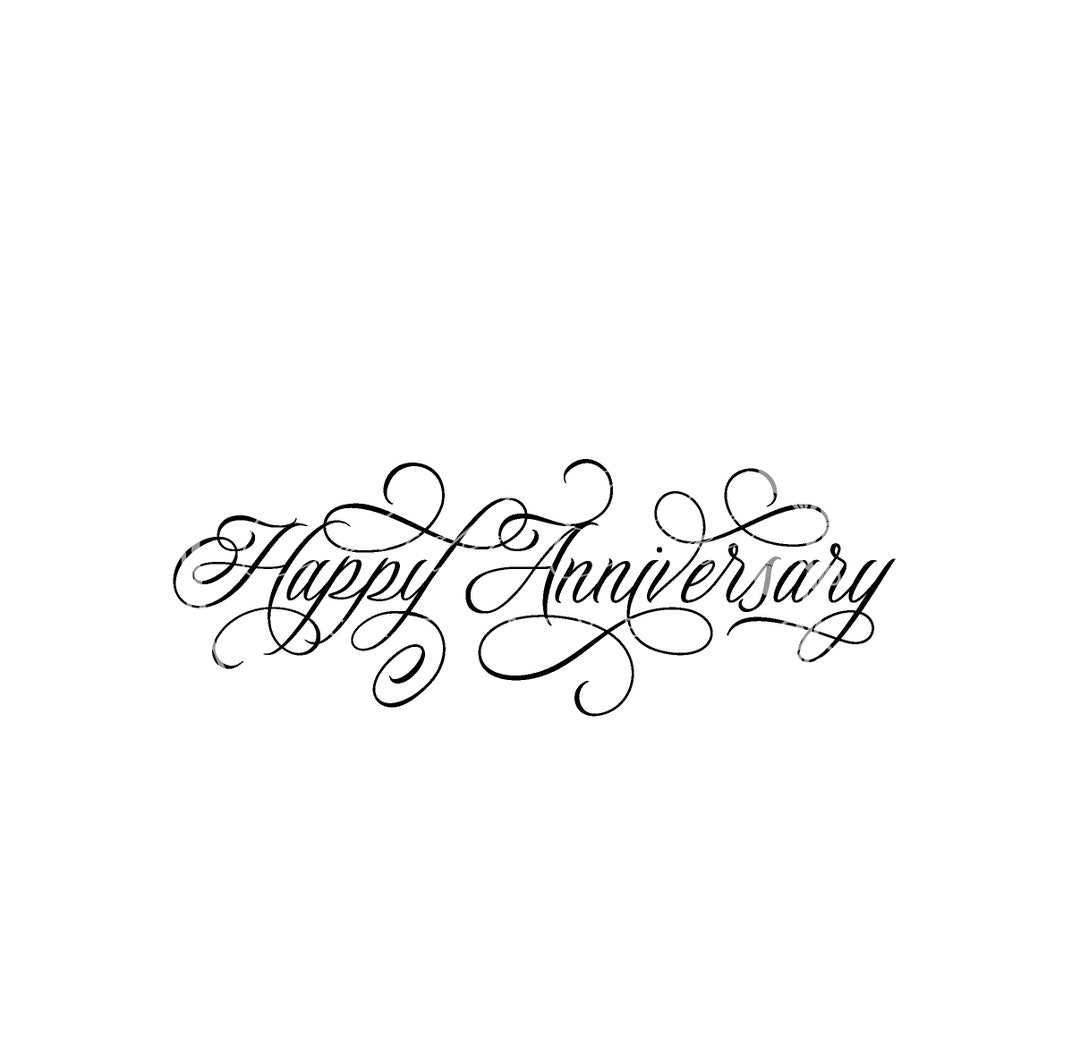 Beautiful, Elegant Happy Anniversary Script Typography SVG Digital File ...
