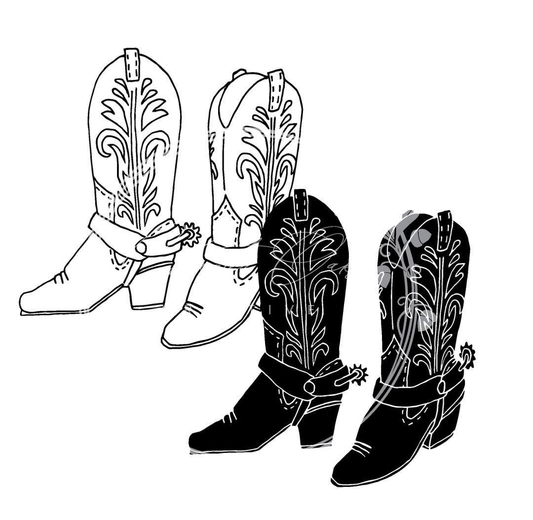 Cowgirl Boots Layered SVG EPS PNG Digital File Download - Etsy