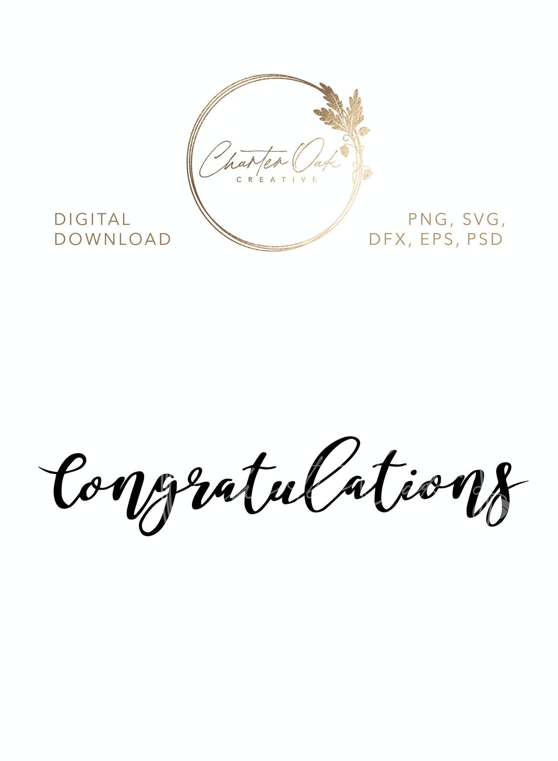 Modern Hand-created Congratulations Script SVG Digital File - Etsy
