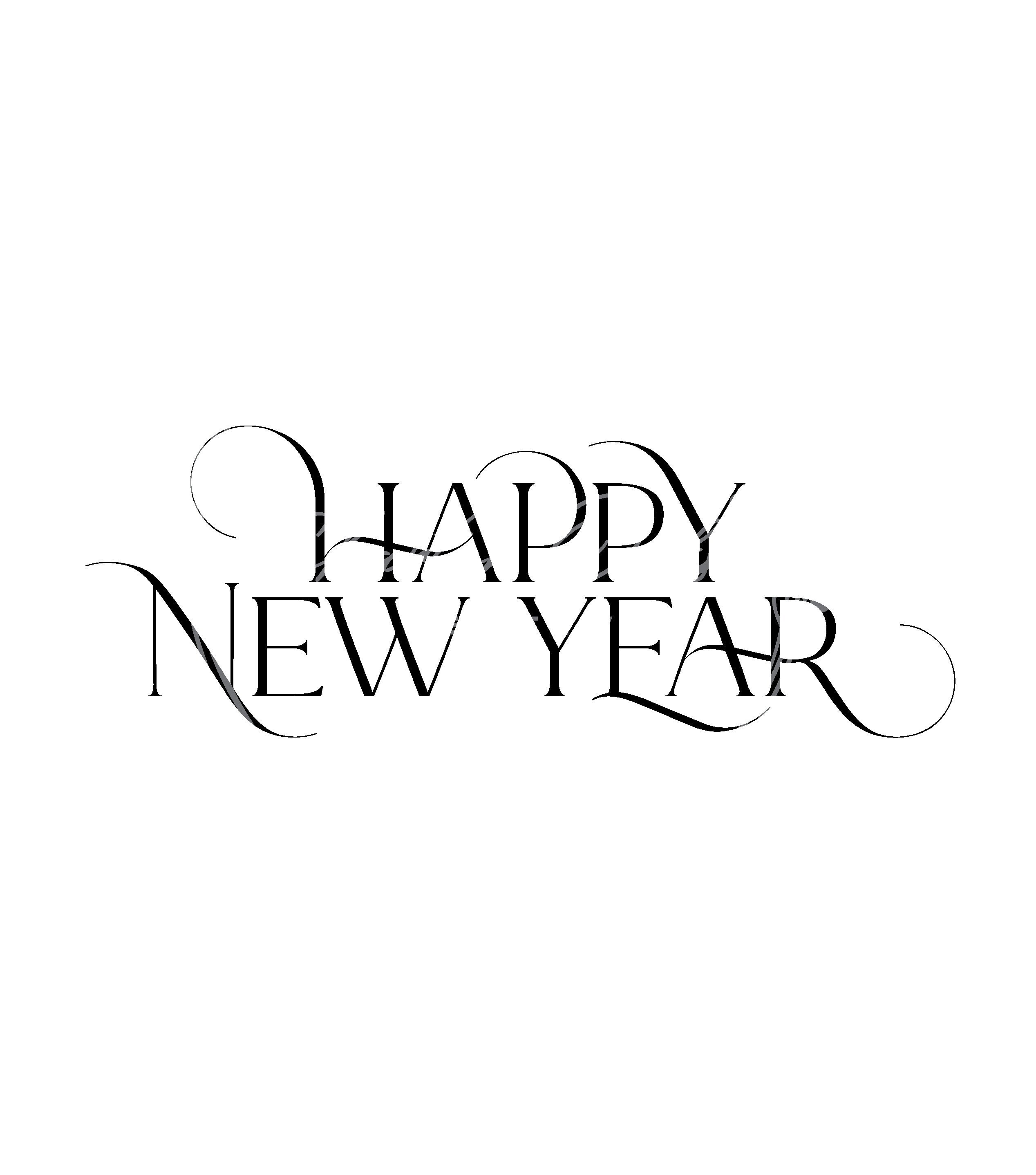 Elegant and Modern Happy New Year Typography SVG Digital File Download ...