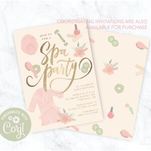 Elegant Spa Party Custom Sign/poster Download - Etsy