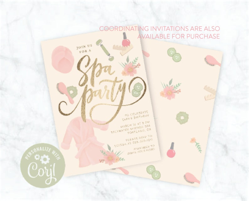Elegant Spa Party Custom Sign/poster Download - Etsy
