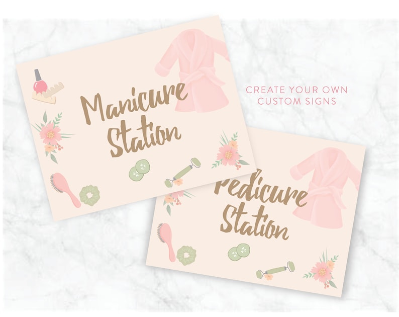 Elegant Spa Party Custom Sign/poster Download - Etsy