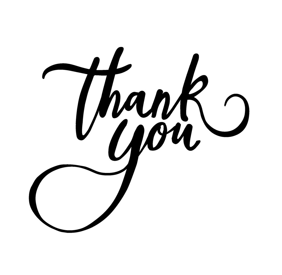 Hand-created Thank You Script Typography SVG PNG Digital File Download ...