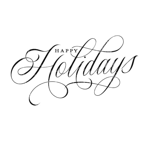 Beautiful Elegant Happy Holidays Script Typography SVG - Etsy