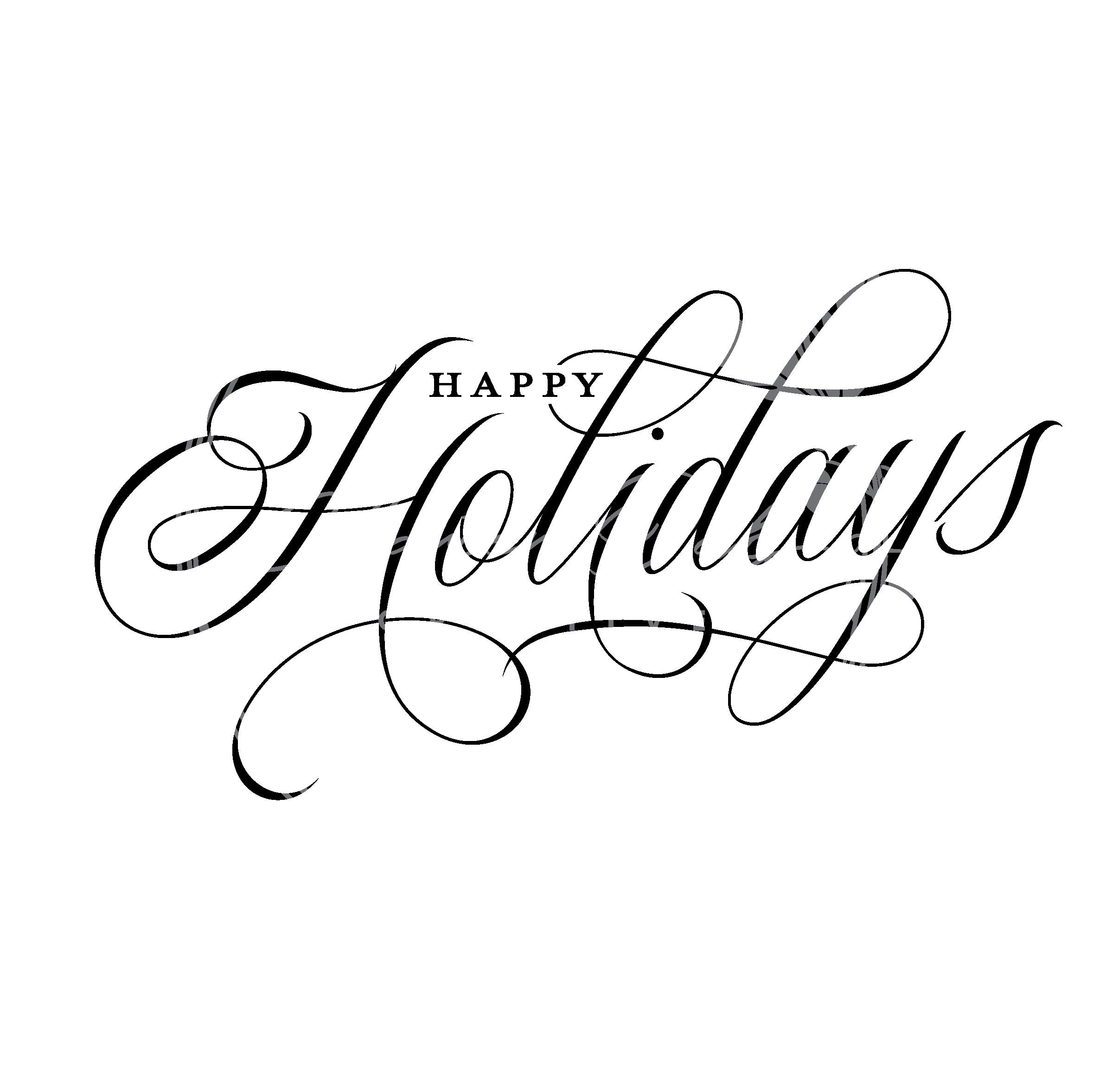 Beautiful, Elegant Happy Holidays Script Typography SVG Digital File ...
