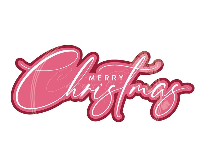 Beautiful, Modern Merry Christmas Script Typography Layered SVG With ...