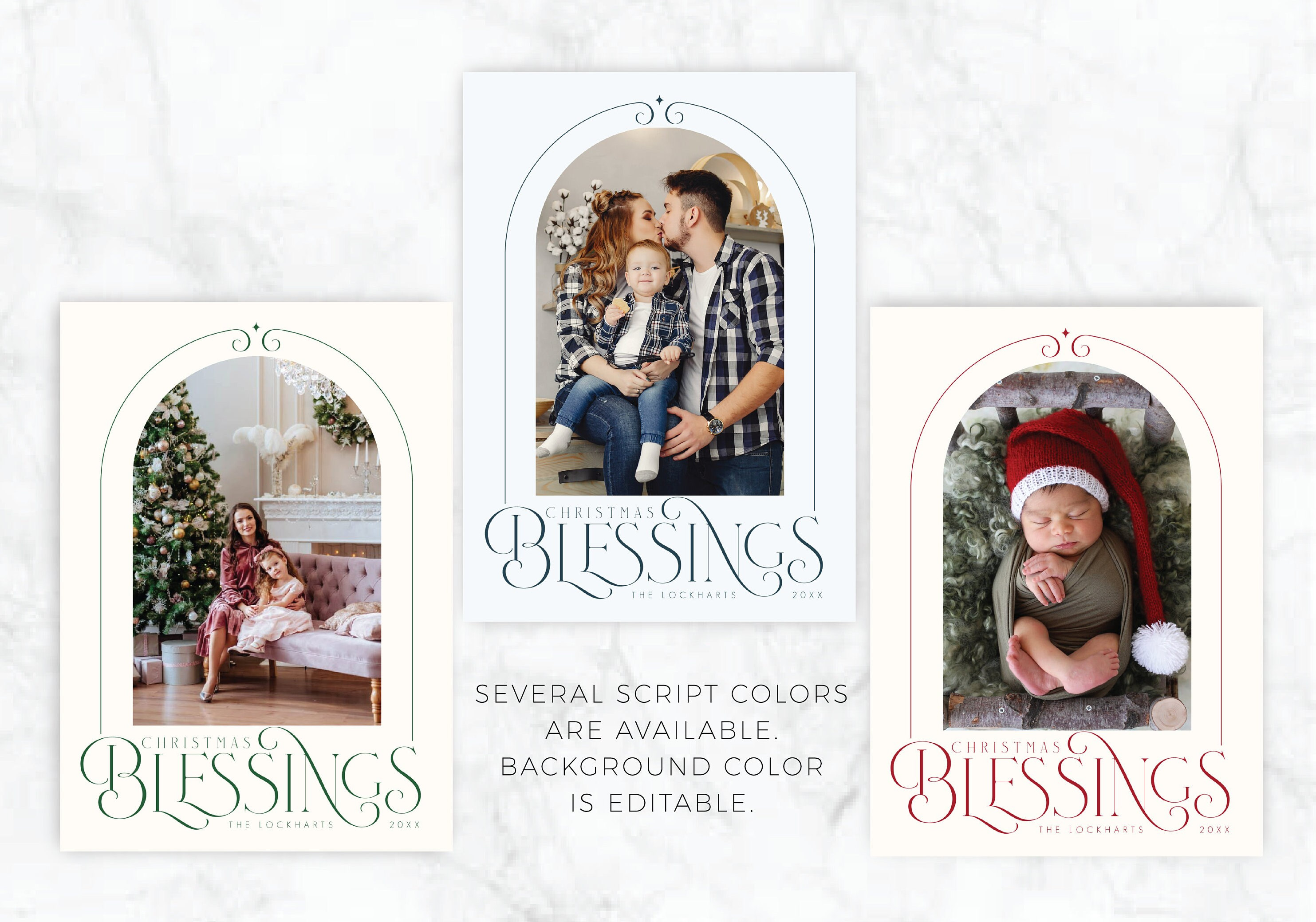 Elegant Christmas Blessings Arch Photo Christmas Card - Etsy