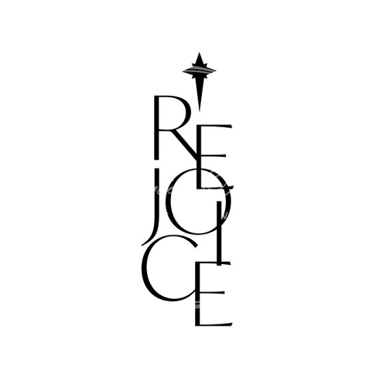 Elaborate Vertical REJOICE Text and Star for Christmas/holiday - Etsy