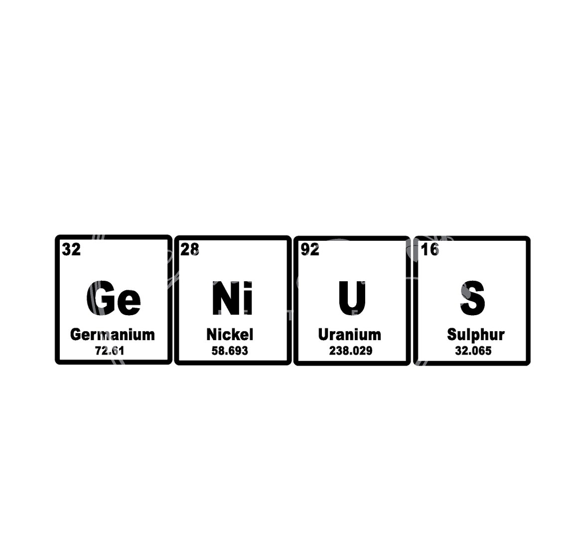 Genius Periodic Table Elements Science STEM Line Drawing/illustration ...