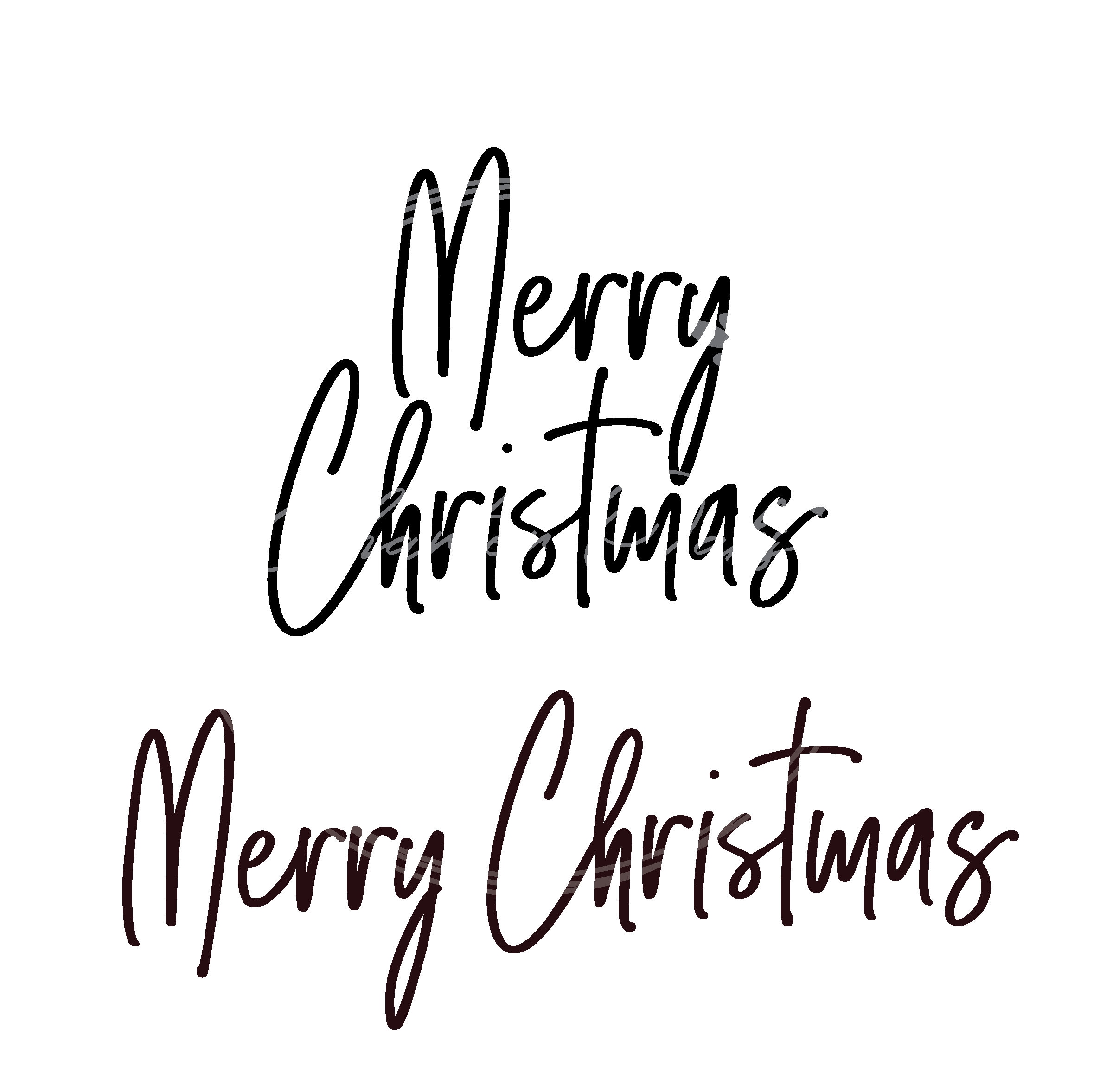 2 Hand-written, Penned Merry Christmas Scripts Typography SVG Digital ...