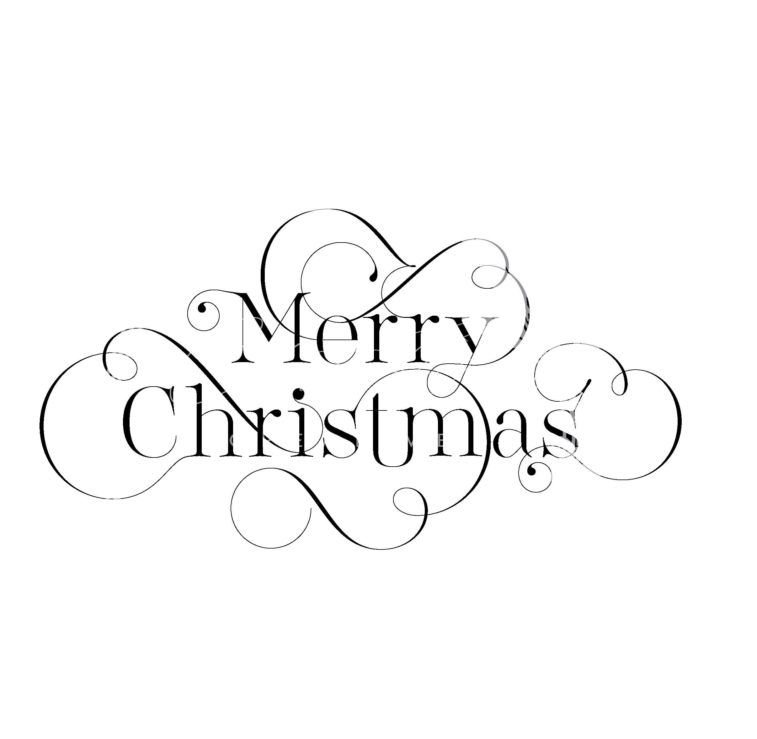 Hand-lettered, Beautiful, Elegant Merry Christmas Text With Flourishes ...